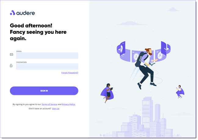 Signing Into Audere After Joining